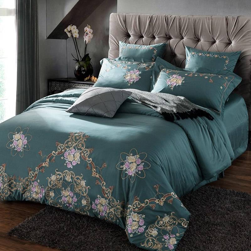 Embroidered Luxury Egyptian Cotton Royal Duvet Bedding Set