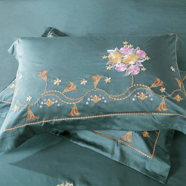 Embroidered Luxury Egyptian Cotton Royal Duvet Bedding Set