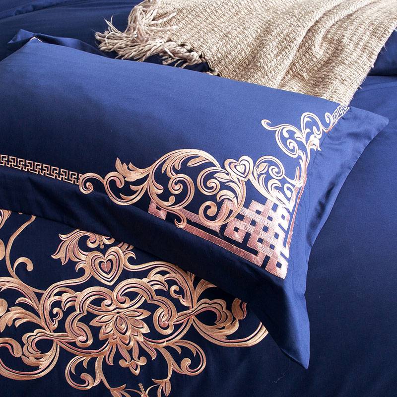 Embroidered Luxury Egyptian Cotton Royal Duvet Bedding Set